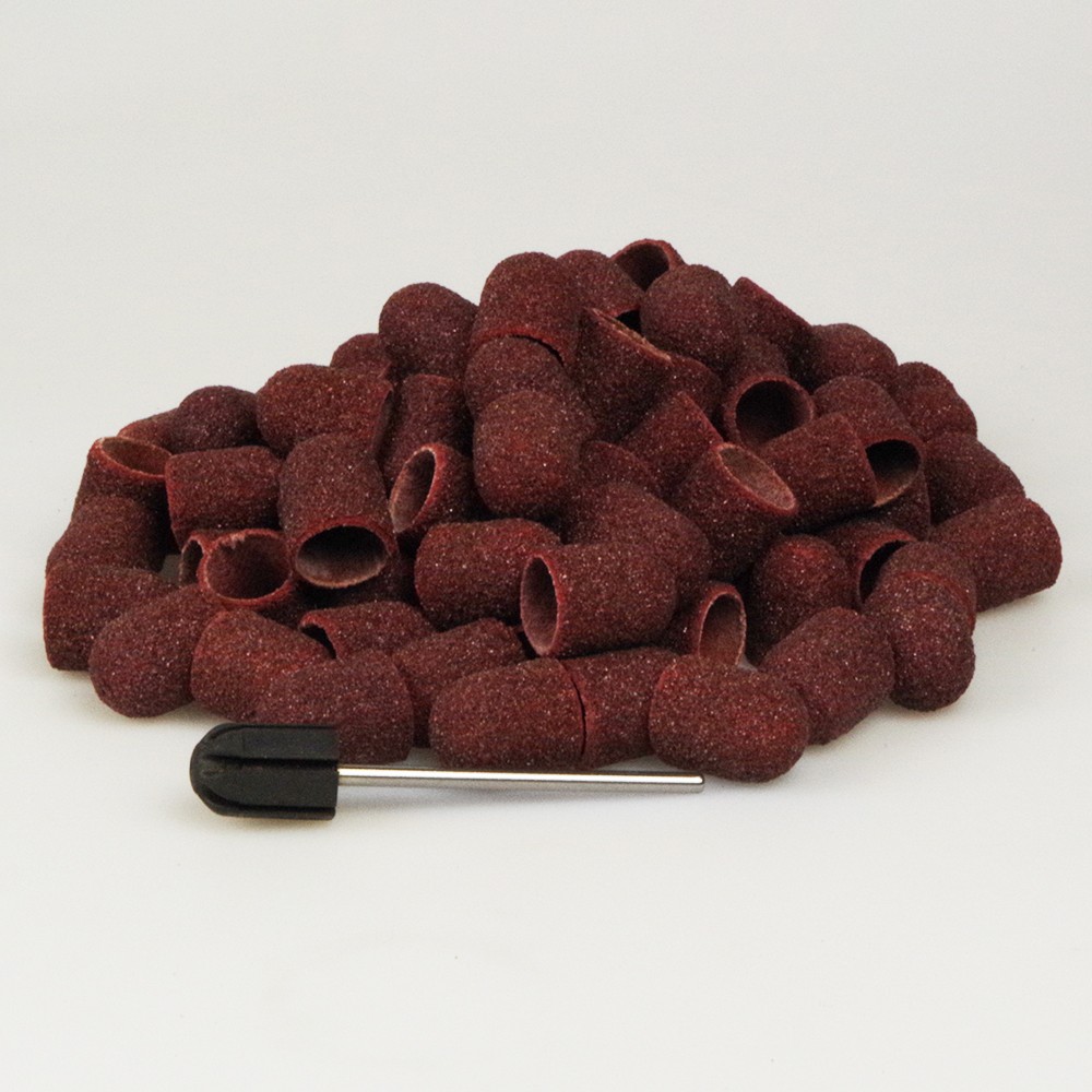 Abrasive Caps ECO 10 mm coarse, 100 pieces + mandrel - Burrs ...